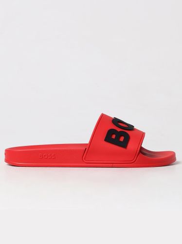 BOSS Mens Dark Pink Kirk Slide | Designerwear