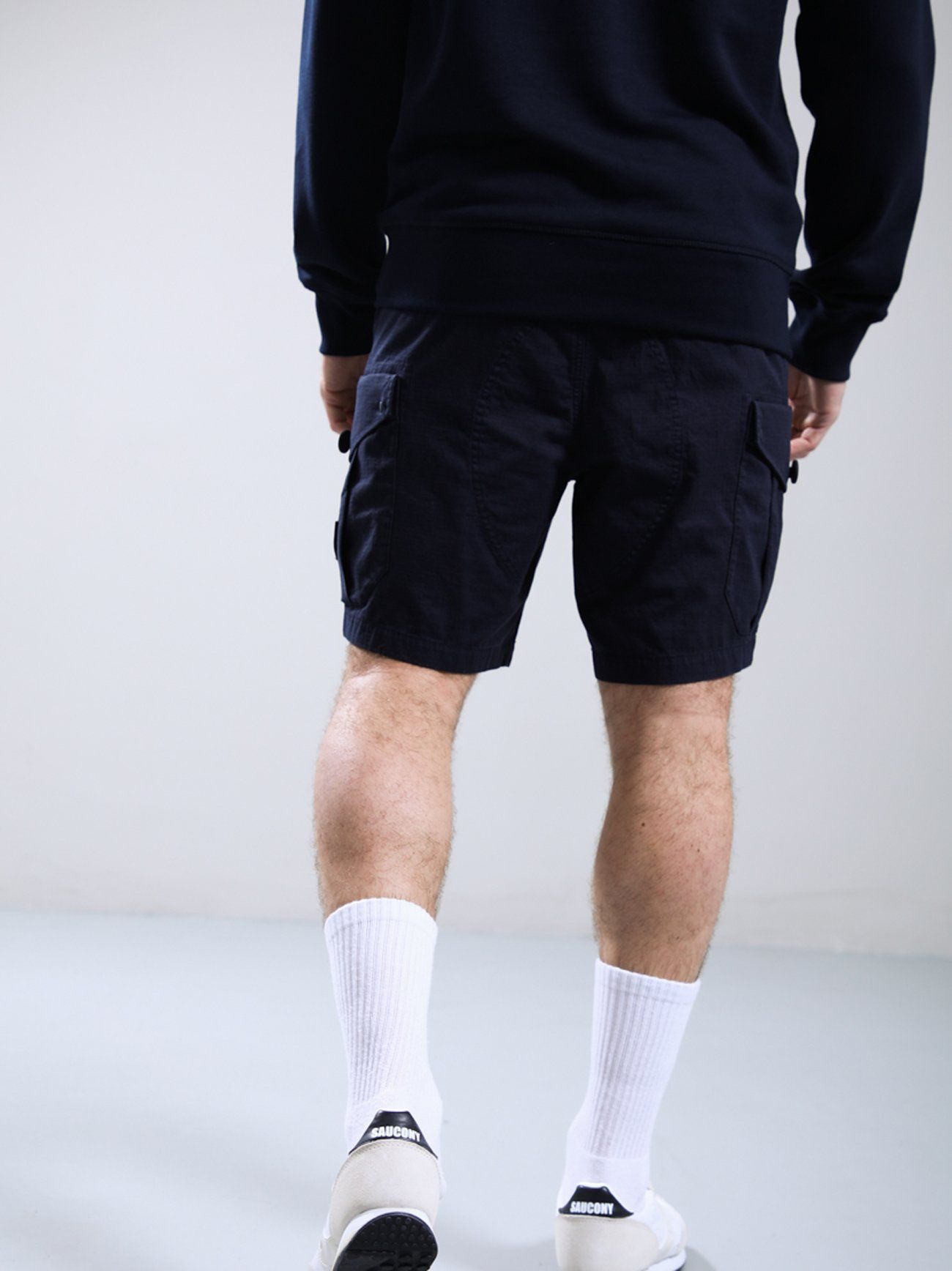 Marshall Artist Mens Navy Ainsdale Cargo Short | Designerwear