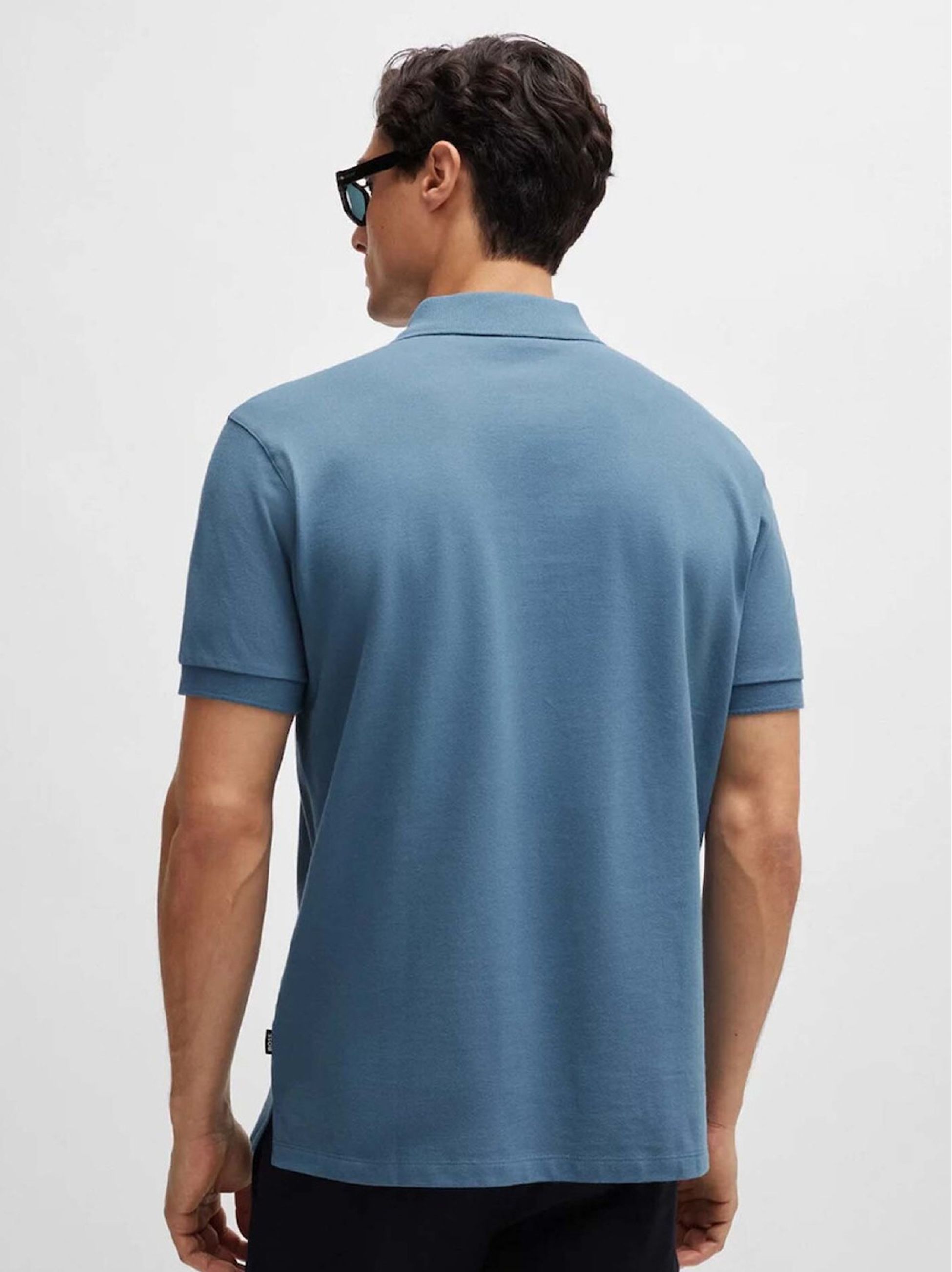 BOSS Mens Light Pastel Blue Pallas Polo Shirt | Designerwear