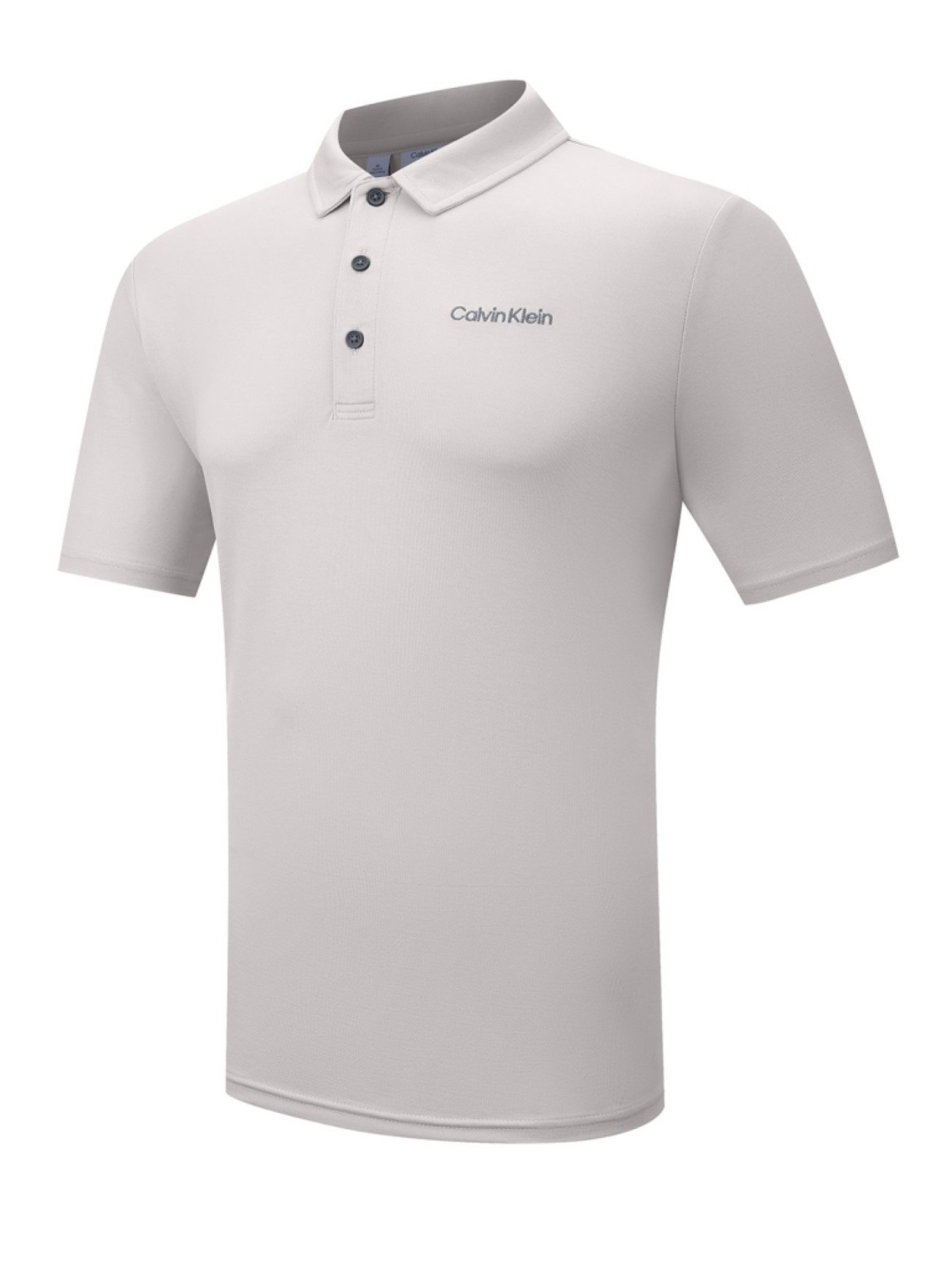 Calvin Klein Mens Oatmeal Cotton Blend Stretch Polo Shirt | Designerwear